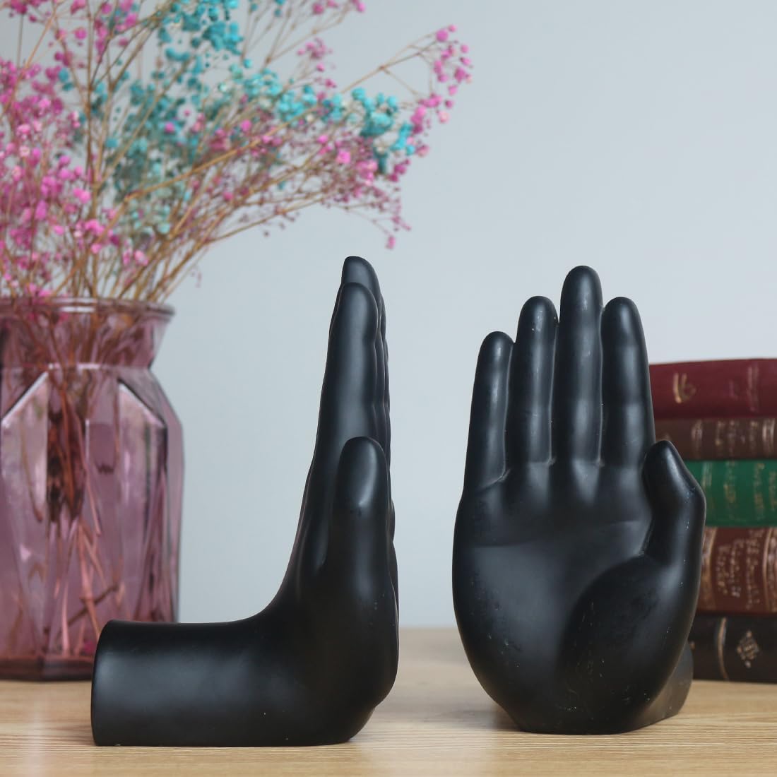 Amazon.com: Bookends for Shelves Non Skid Resin Book Ends Hands ...