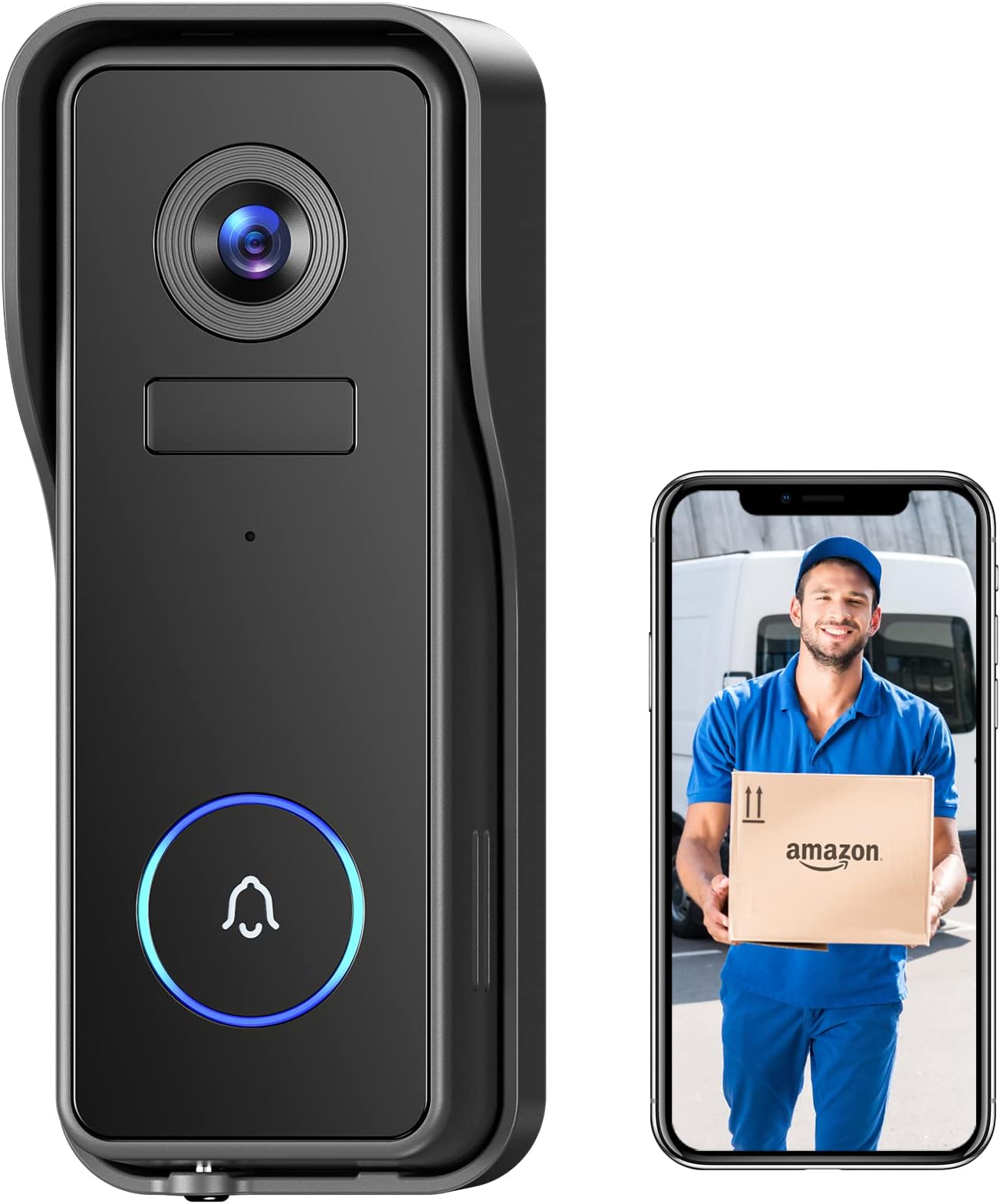 XTU Sonnette sans Fil avec Caméra, 2K HD Visiophone sans Fil Éxterieur ...