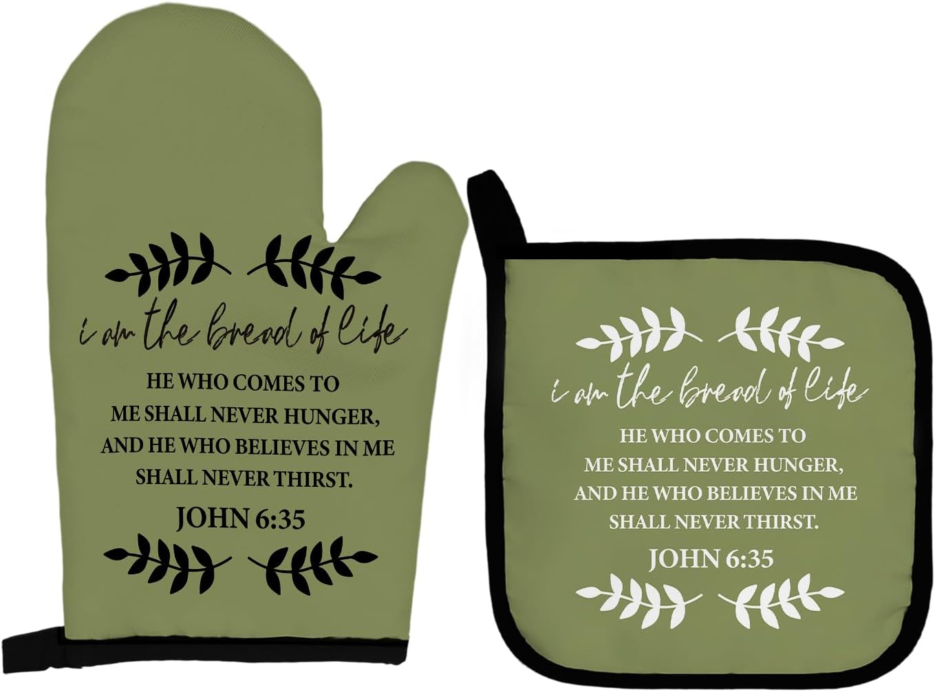 Amazon.com: Qeheb Christian Bread of Life Oven Mitt Oven Mitts and Pot ...