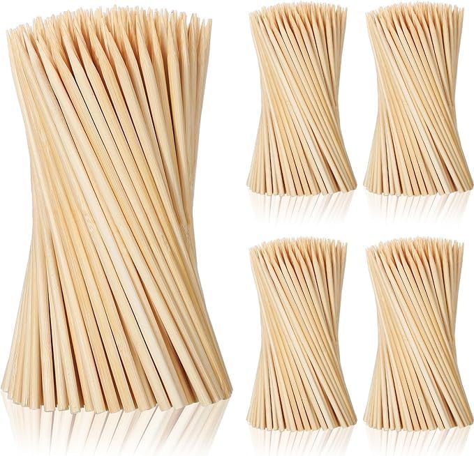 130 pcs Wood Skewers 6 Inch Bamboo Skewers Fruit Skewers Chocolate ...