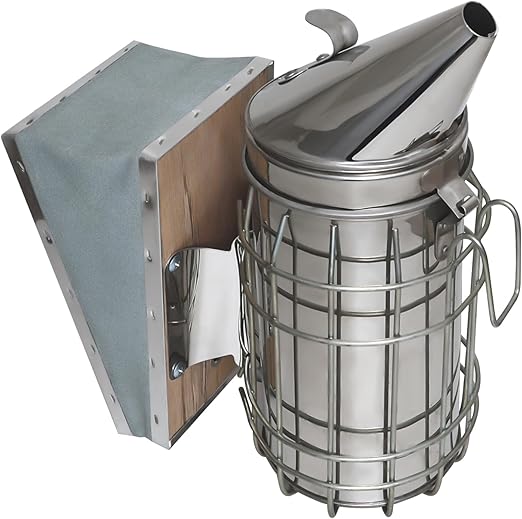 Amazon.com : HE DAO Stainless Steel Bee Hive Smoker with Heat Shield bee Smoker Beekeeping ...