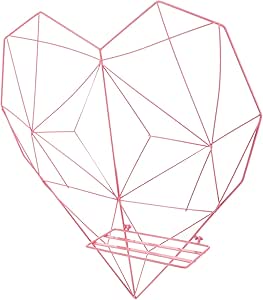 Amazon.com: Floating Wire Wood Base Wall Shelves Pink Metal Floating ...