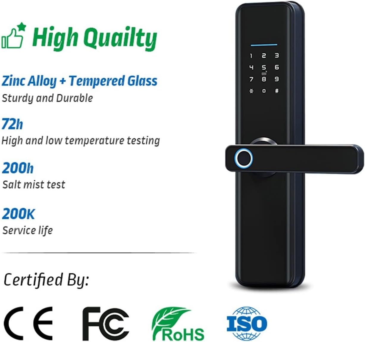 スマートドアロック 指紋防水 Tuya cerradura inteligente fechadura eletronica sli