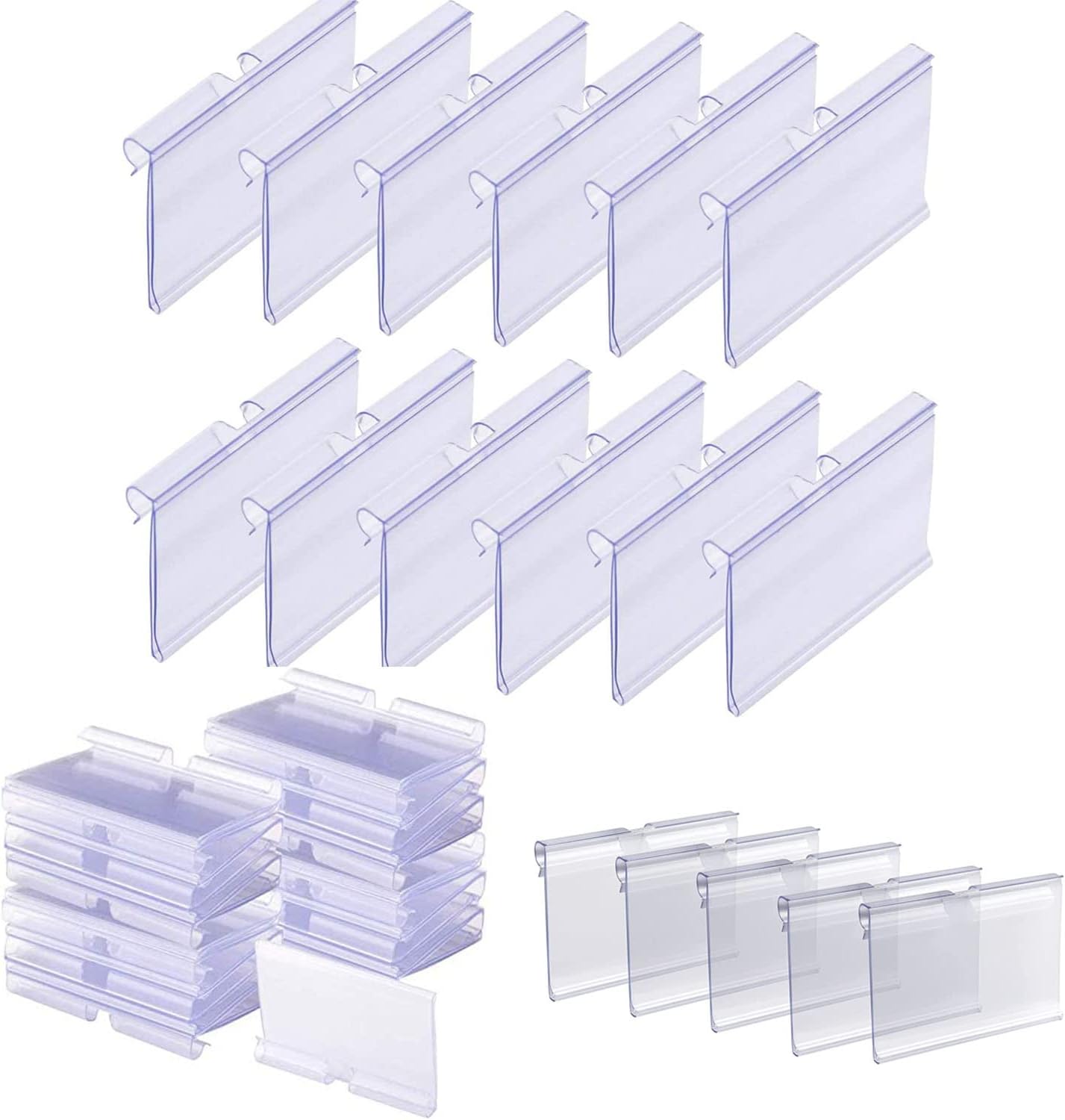 100 PCS Price Label Holder,Clear Plastic Label Holders for Wire Shelf ...