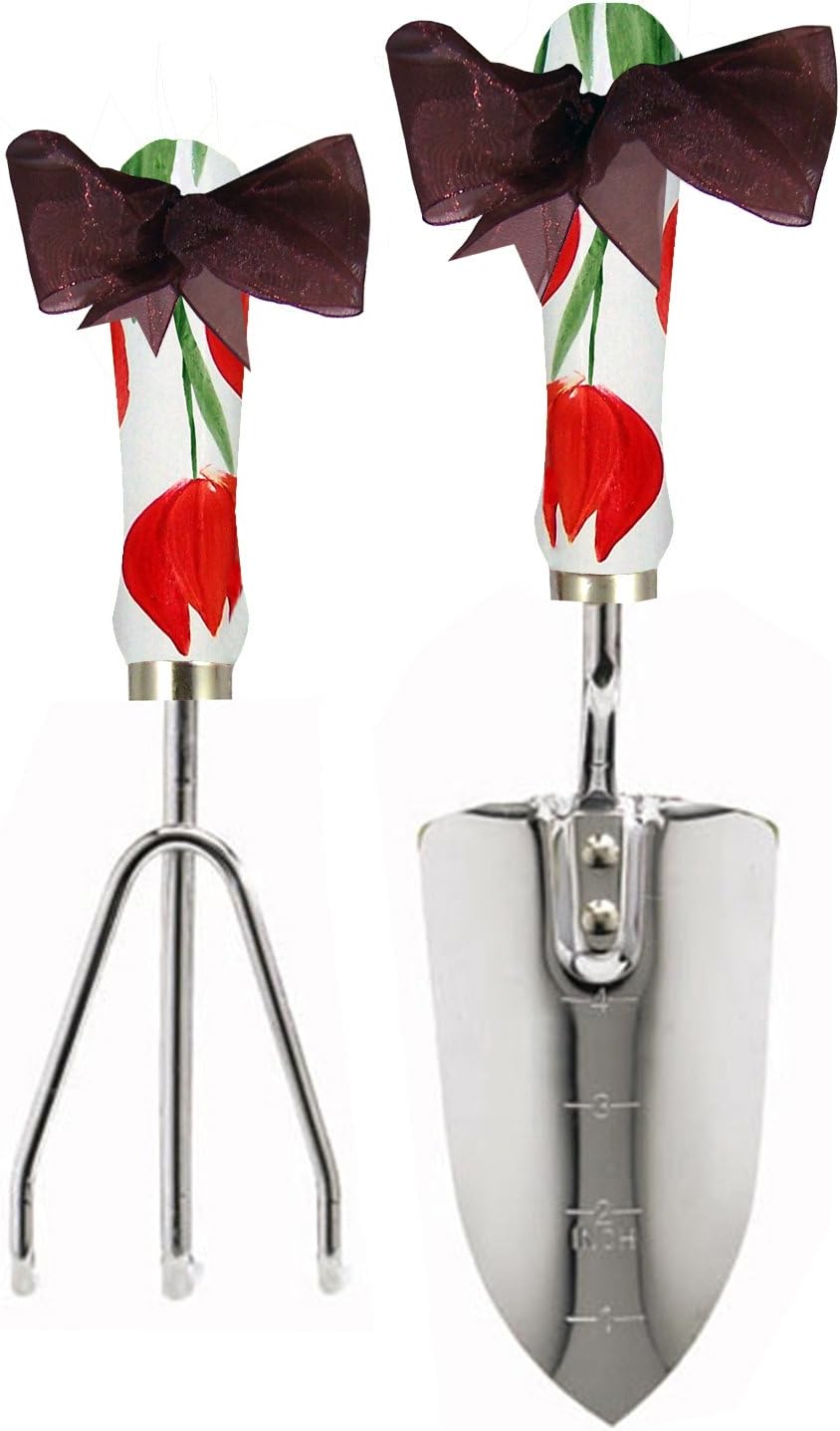 Amazon.com : Cute Tools Stainless Steel Garden Shovel and Three Prong ...