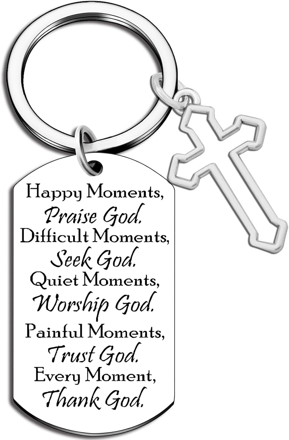 Ikacvb Christian Gifts For Women Men Scripture Jesus Cross Keychain ...