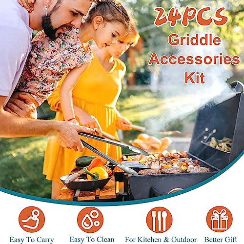 AEEKEL Blackstone Griddle Accessories Kit, 24pcs Flat Top Grill ...