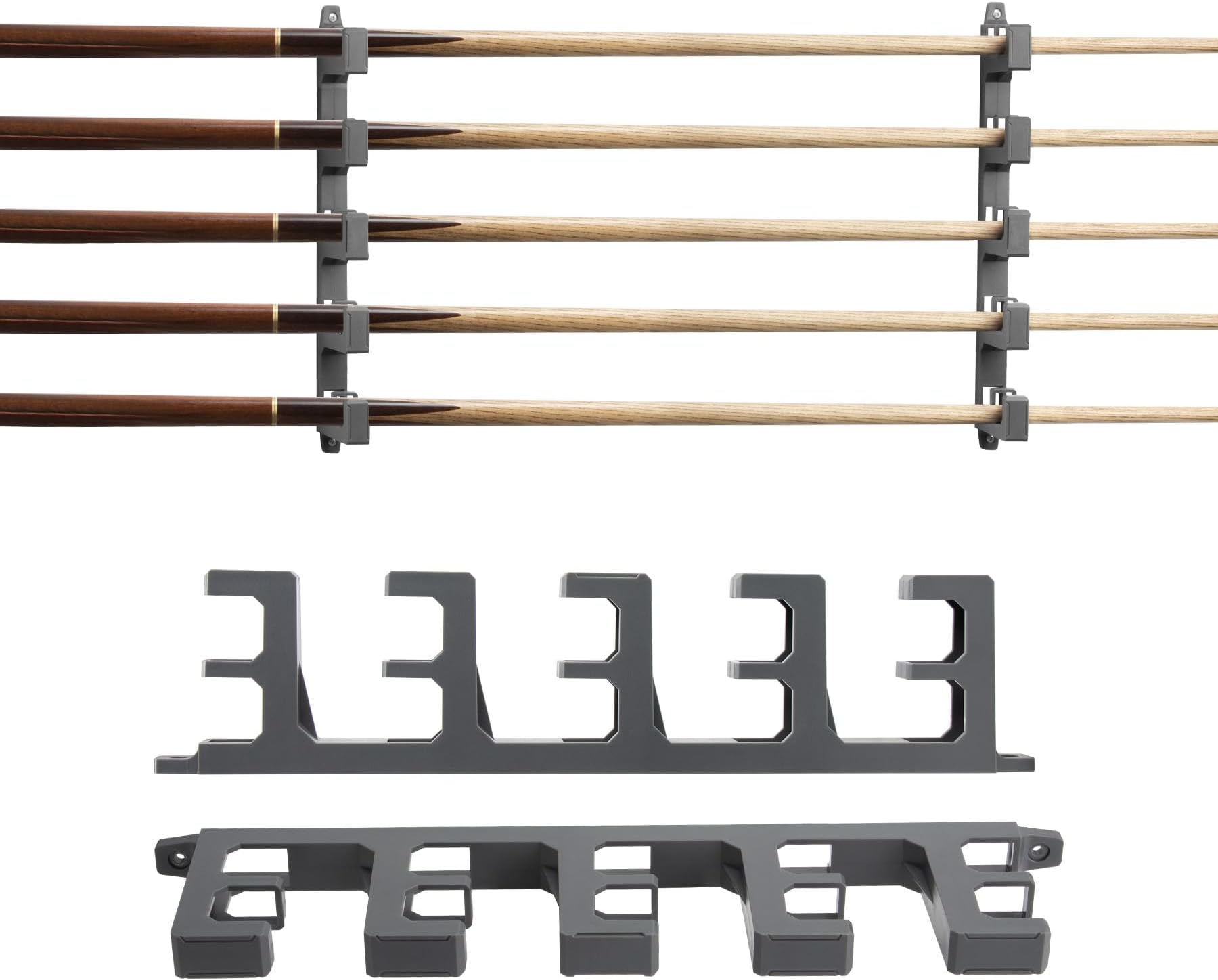 Amazon.com: Go Pal Horizontal 10-Cues Pool Cue Rack Wall Mounted, Pool ...