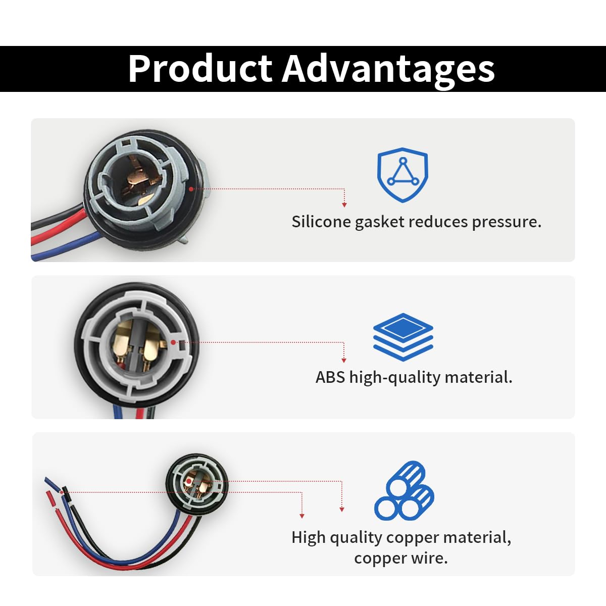 Snapklik.com : 4PCS 1157 LED Bulb Socket Plug, Waterproof Turn Signal ...