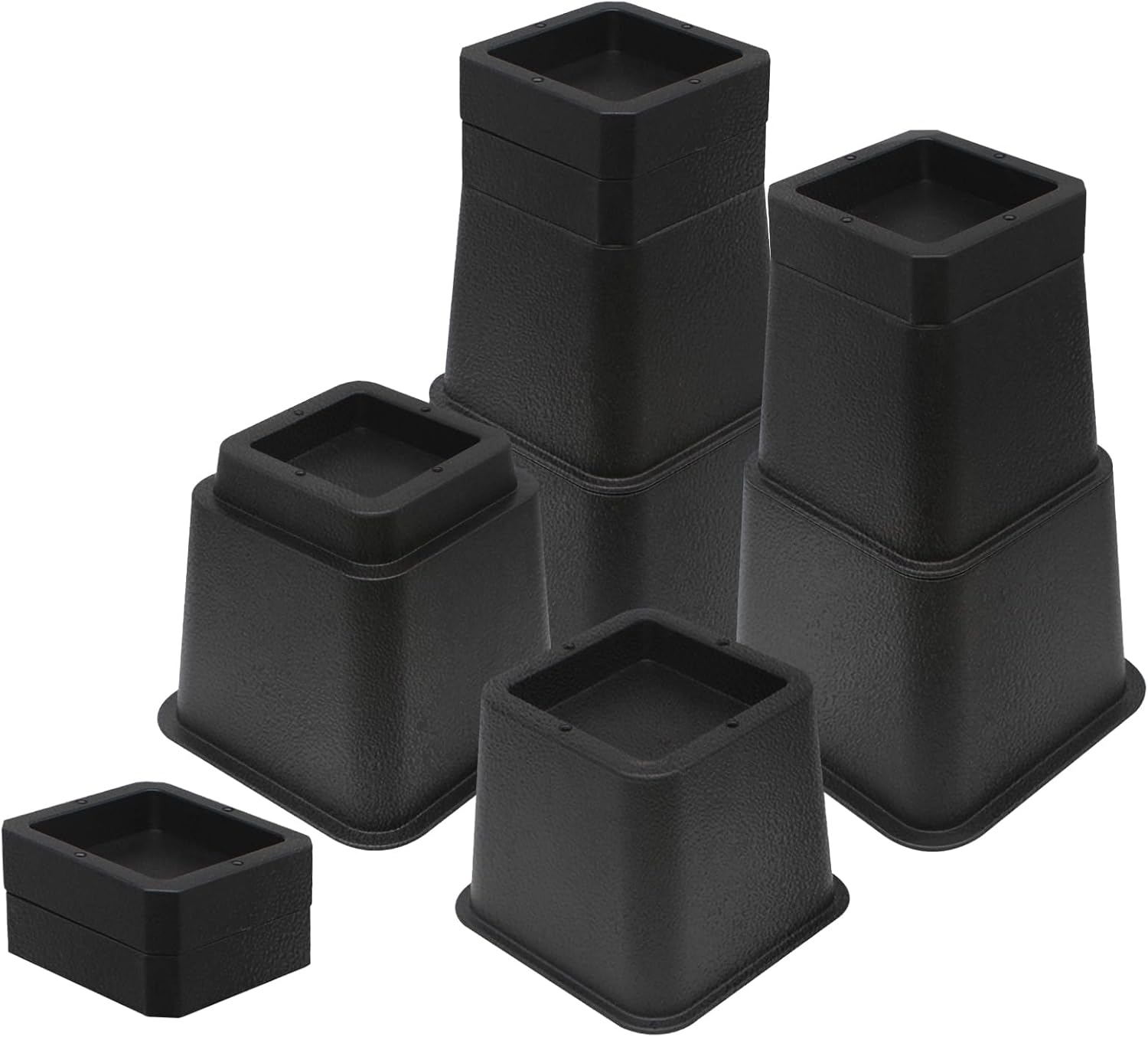 MYMULIKE Bed Furniture Risers, 16Pcs Adjustable Bed Risers, 3,4,5,6,7,8 ...