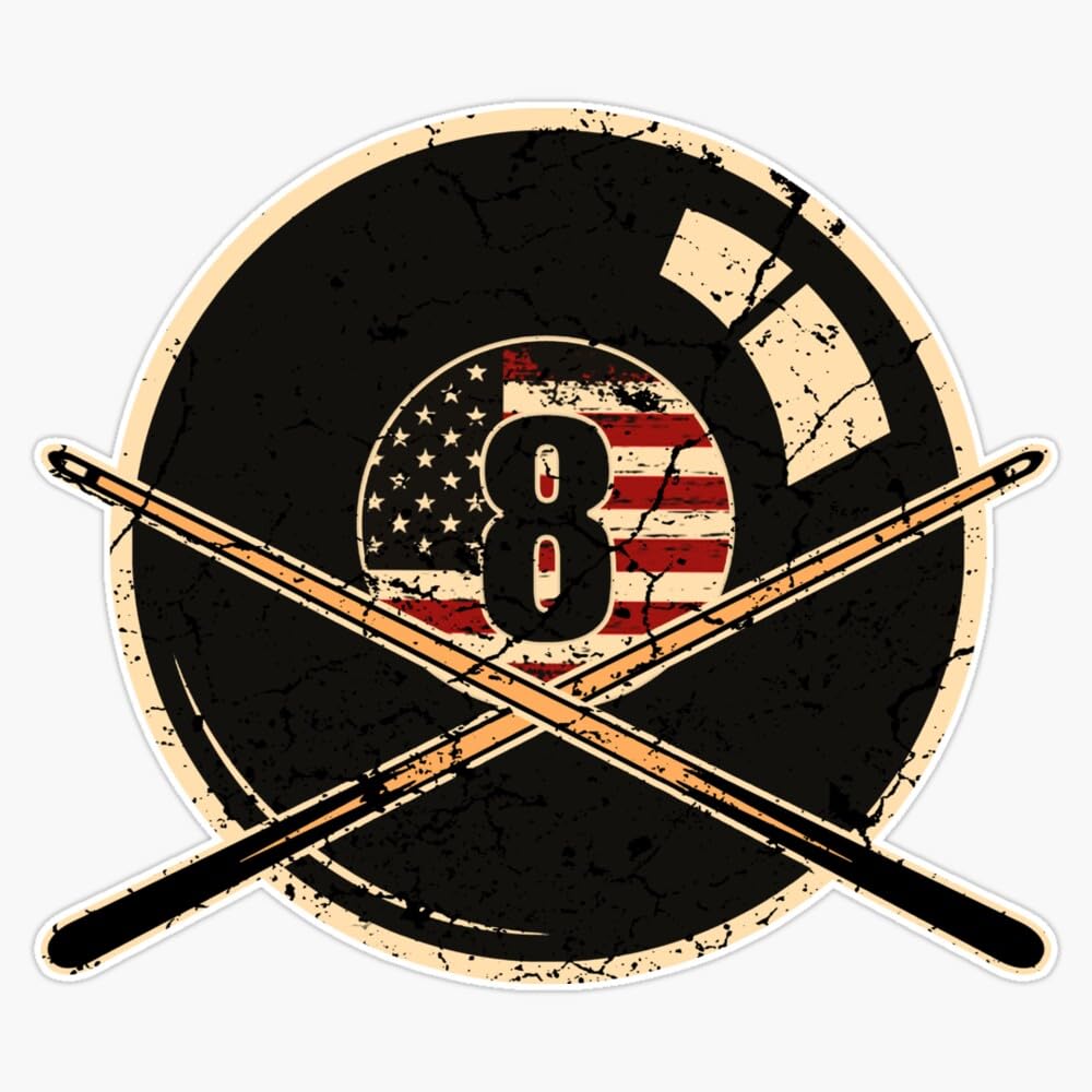 Amazon.com - Billiards Eight Balls with American Flag Sticker Vinyl ...