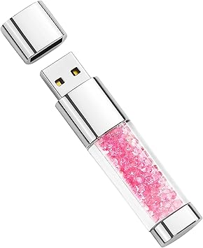 Amazon.com: USB Flash Drive 32GB, BorlterClamp Cute Pink Crystal Thumb ...