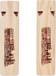 Amazon.com: Fartime 2PCS Wooden Train Whistle-2Tones 5.75" Length-Wood Train Whistle for Kids ...