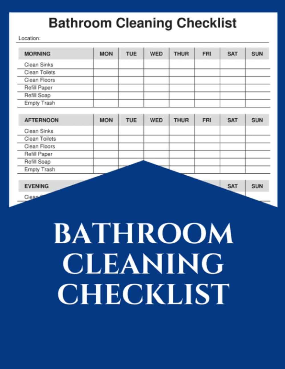 Bathroom Cleaning Checklist Daily And Weekly Restroom Cleaner Logbook ...