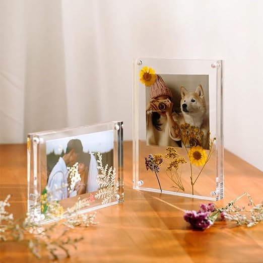 EpheyFIF Clear Acrylic Picture Frame, Transparent Acrylic Double Sided ...