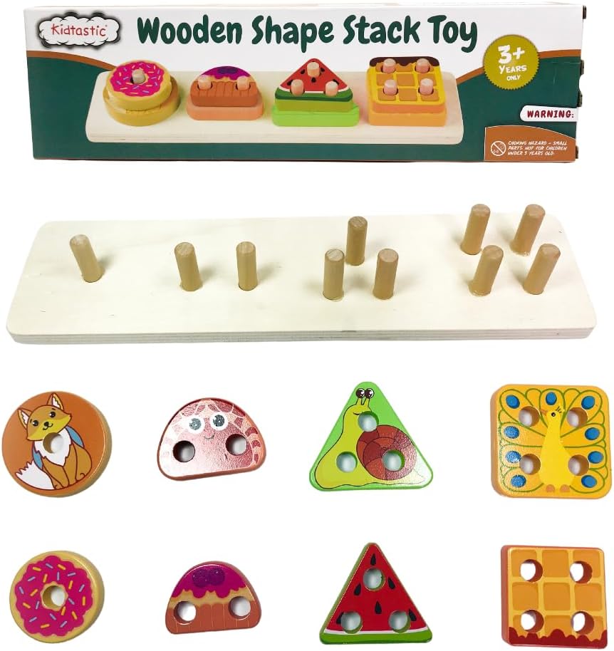 Amazon.com: Kidtastic Wooden Shape Sorting Toy - Educational Montessori ...