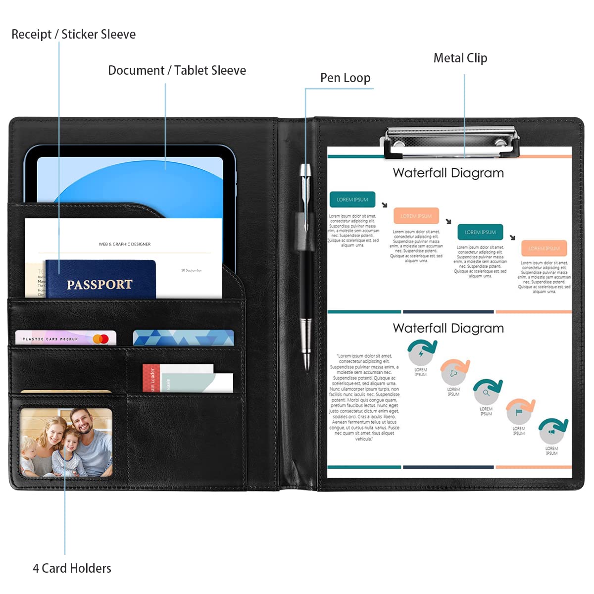 Snapklik.com : Glitter Padfolio/Resume Portfolio Folder For Women Men ...