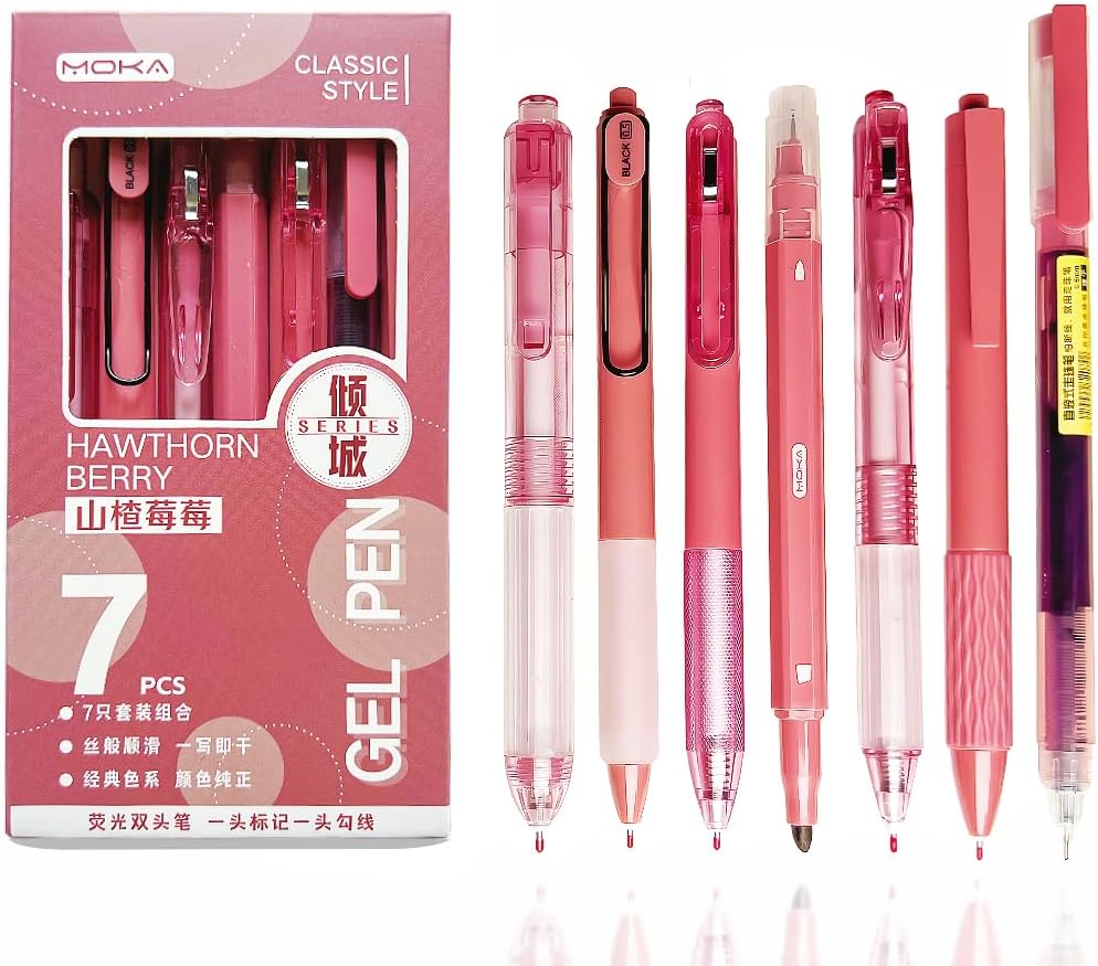 Amazon.com: LVQVEV Pink Gel Pens, 6Pcs Cute Pens Gel Ink Pens ...