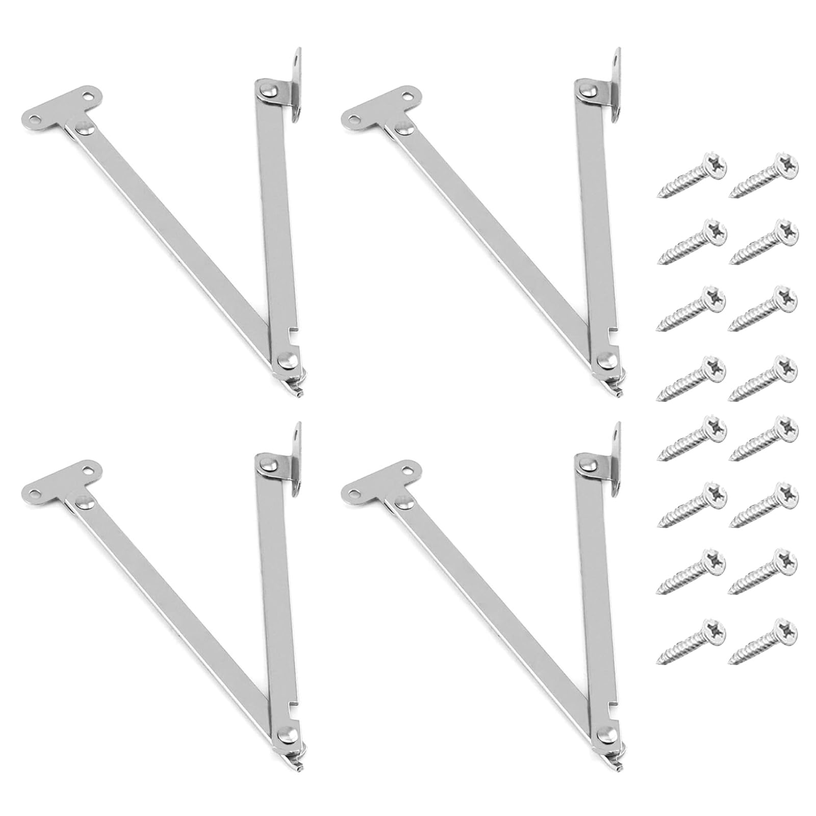 Stainless Steel Lid Stay Support Hinge, 4 Pieces Lift Up Stay Folding ...