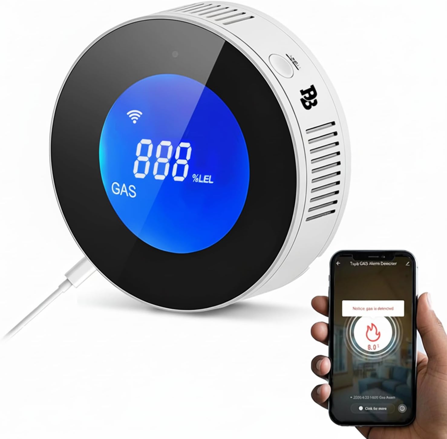 Natural Gas Detector WiFi,Propane Natural Gas Leak Detector for Home ...