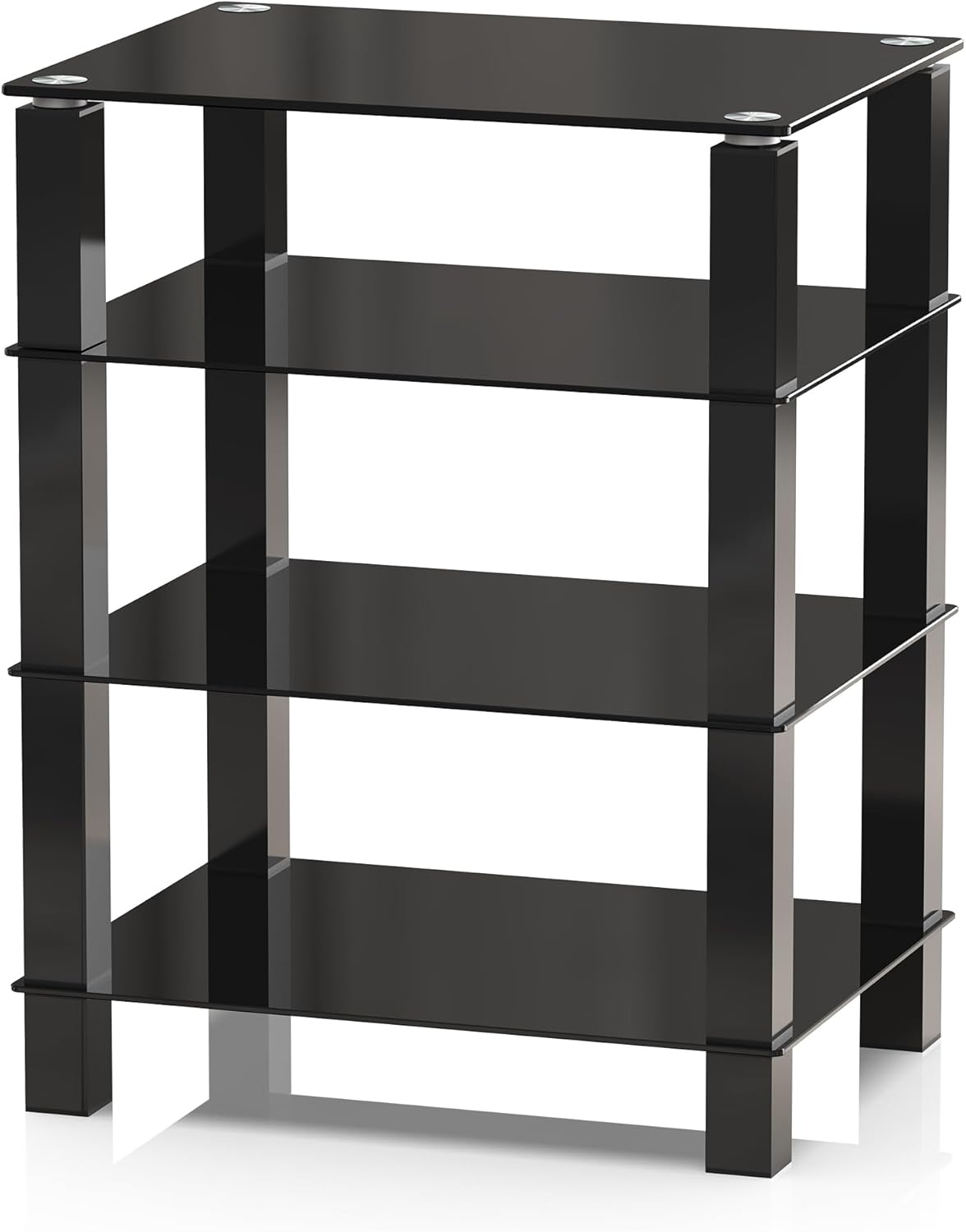 FITUEYES HiFi Stand with 4-Tiers Tempered Glass, Record Player Stand ...