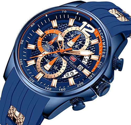 MF MINI FOCUS Men's Analogue Sport Chronograph Luminous Quartz Watch ...