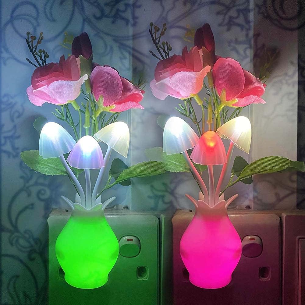 Kazgroth Plug-in Night Light, Auto Sensor Night Light, Flower Mushroom ...