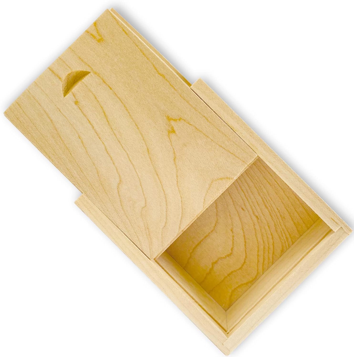 Amazon.com: TATMOHIK Wooden Box with Sliding Lid Maple Square Wood Gift ...