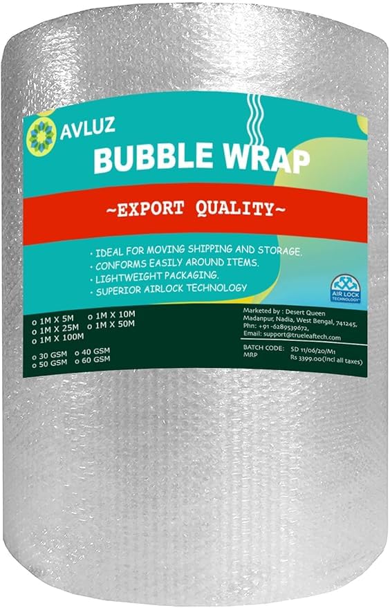 AVLUZ Large Roll of Premium Polythene Bubble Wrap | Small Bubble ...