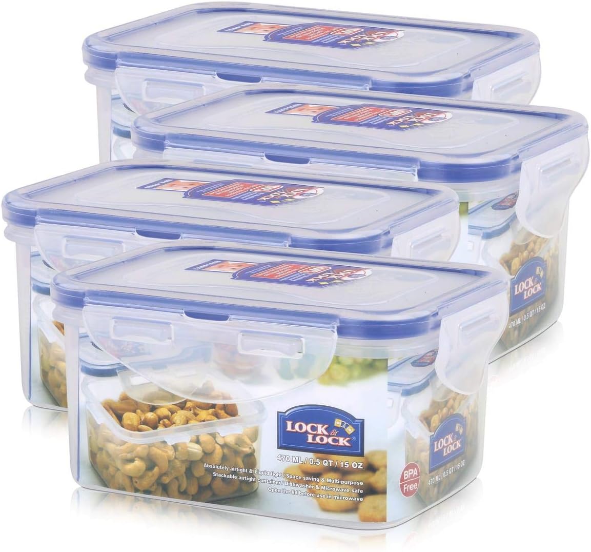 6 x Lock & Lock Rect 180ml Food Container HPL805 : Amazon.co.uk: Home ...