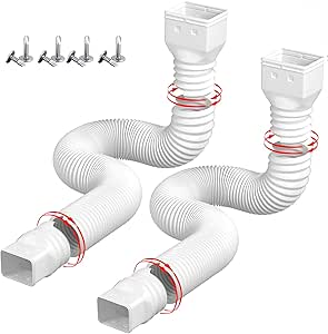 Rain Gutter Downspout Extensions, Femococ 2 Pack Down Spout Drain ...