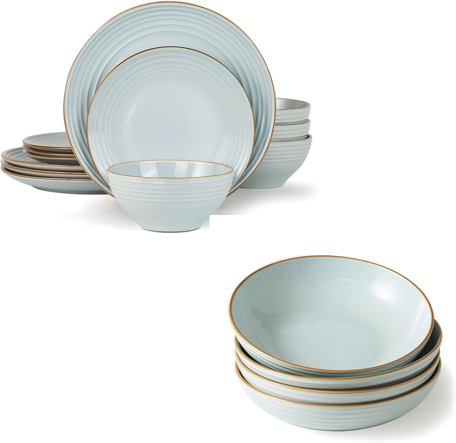 Amazon.com | Famiware Jupiter Plates and Bowls Set for 4, 16 Pieces ...