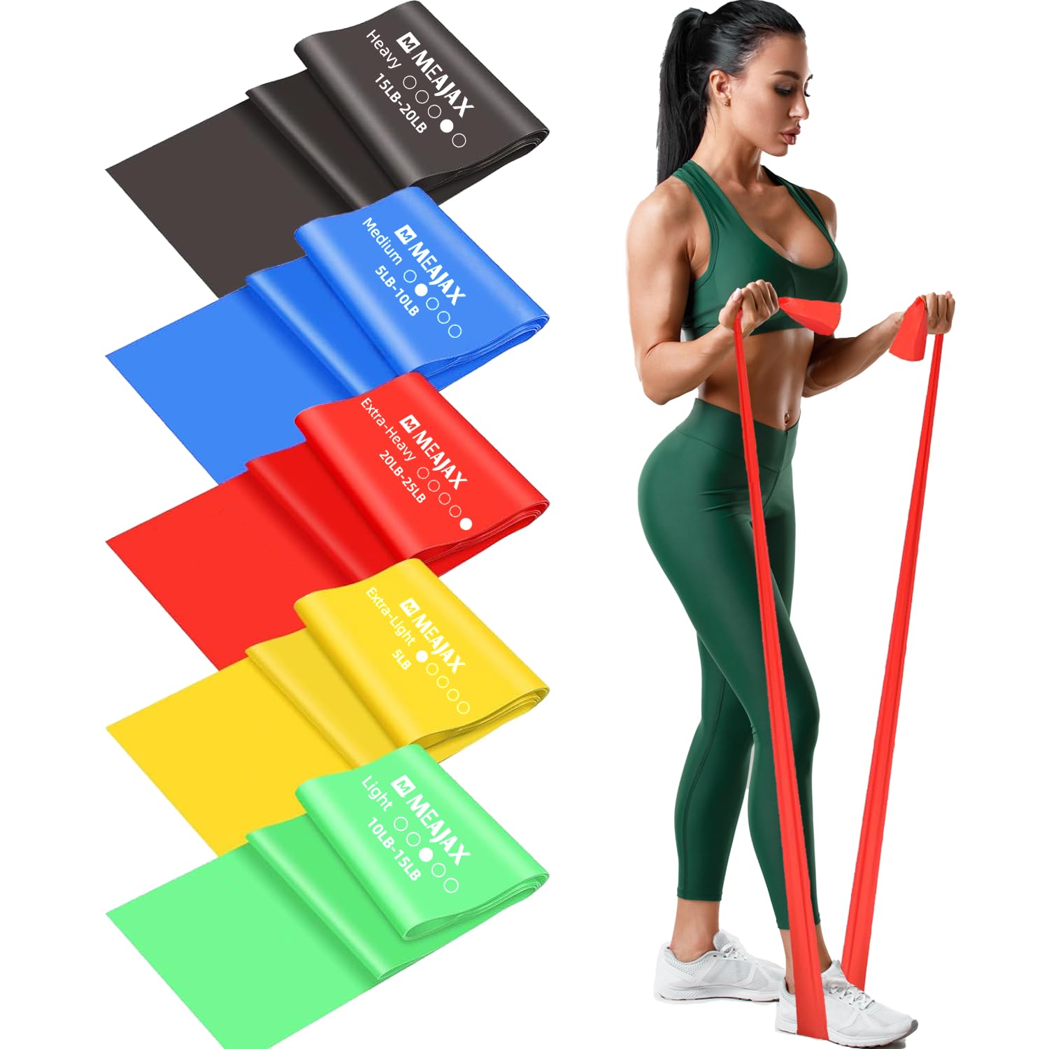 Meajax Ligas de Resistencia para Ejercicio, Bandas de Resistencia 5PCS ...