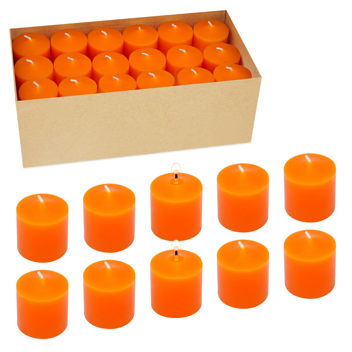 Amazon.com: 10 Hour Orange Votive Candles for Weddings Party Halloween ...