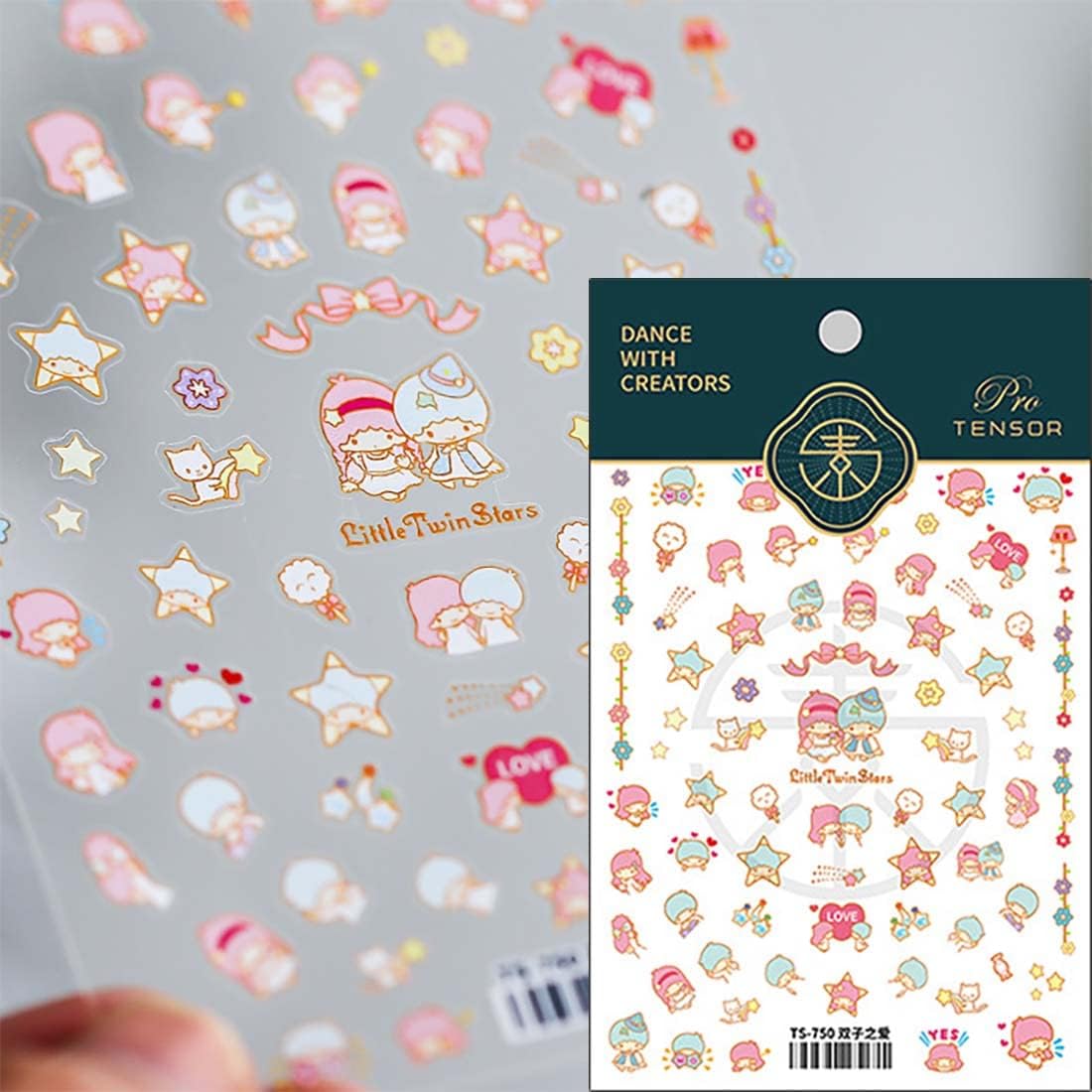 Amazon.com: 5D Kawaii Nail Stickers for Nail Art, Cute Cartoon Nail Art ...