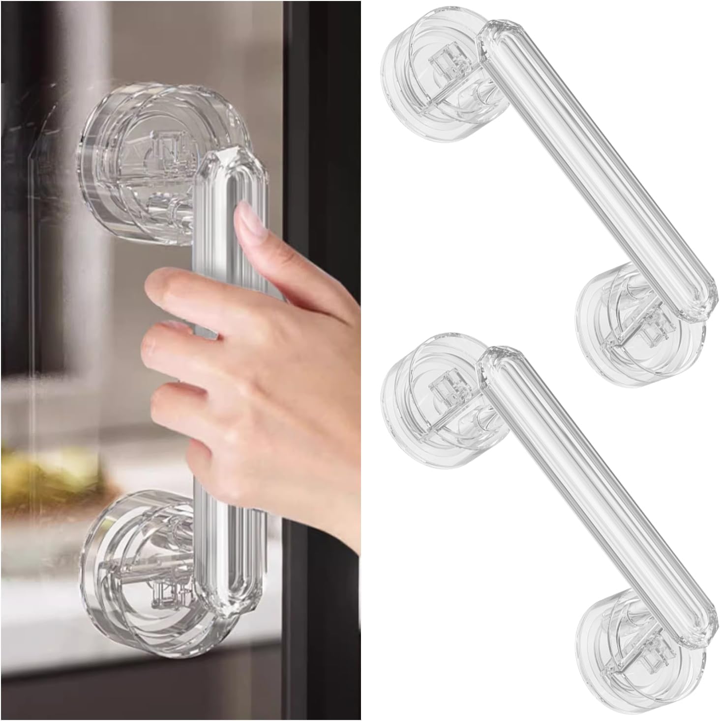 A.B Crew 2 Pack Suction Cup Door Handles Glass Door and Window Handles ...