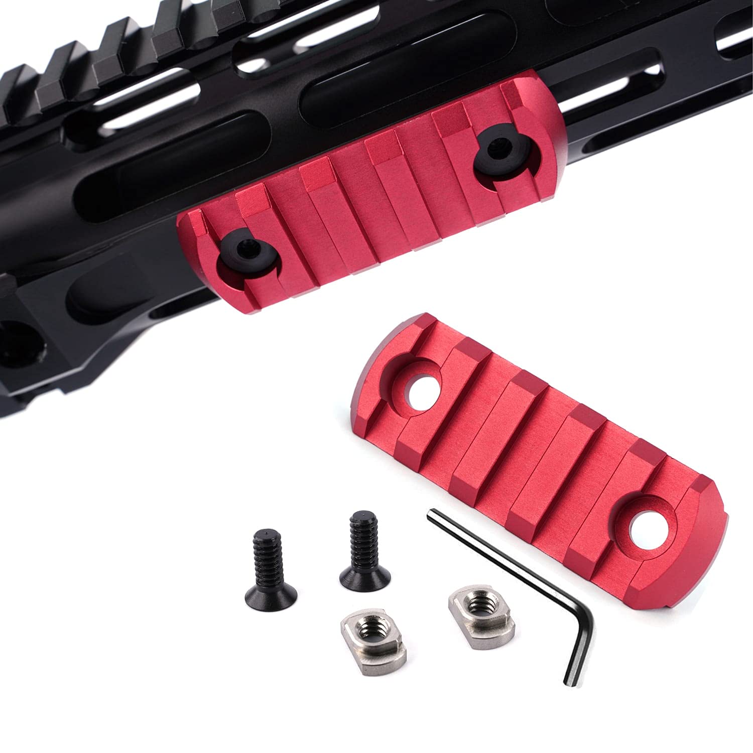 5 Slots M-LOK Rail Section for M Lok Five Slots Rail Picatinny Rail Set ...