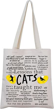 Amazon.com: MNIGIU Cats Broadway Musical Encouragement Quote Tote Bag ...