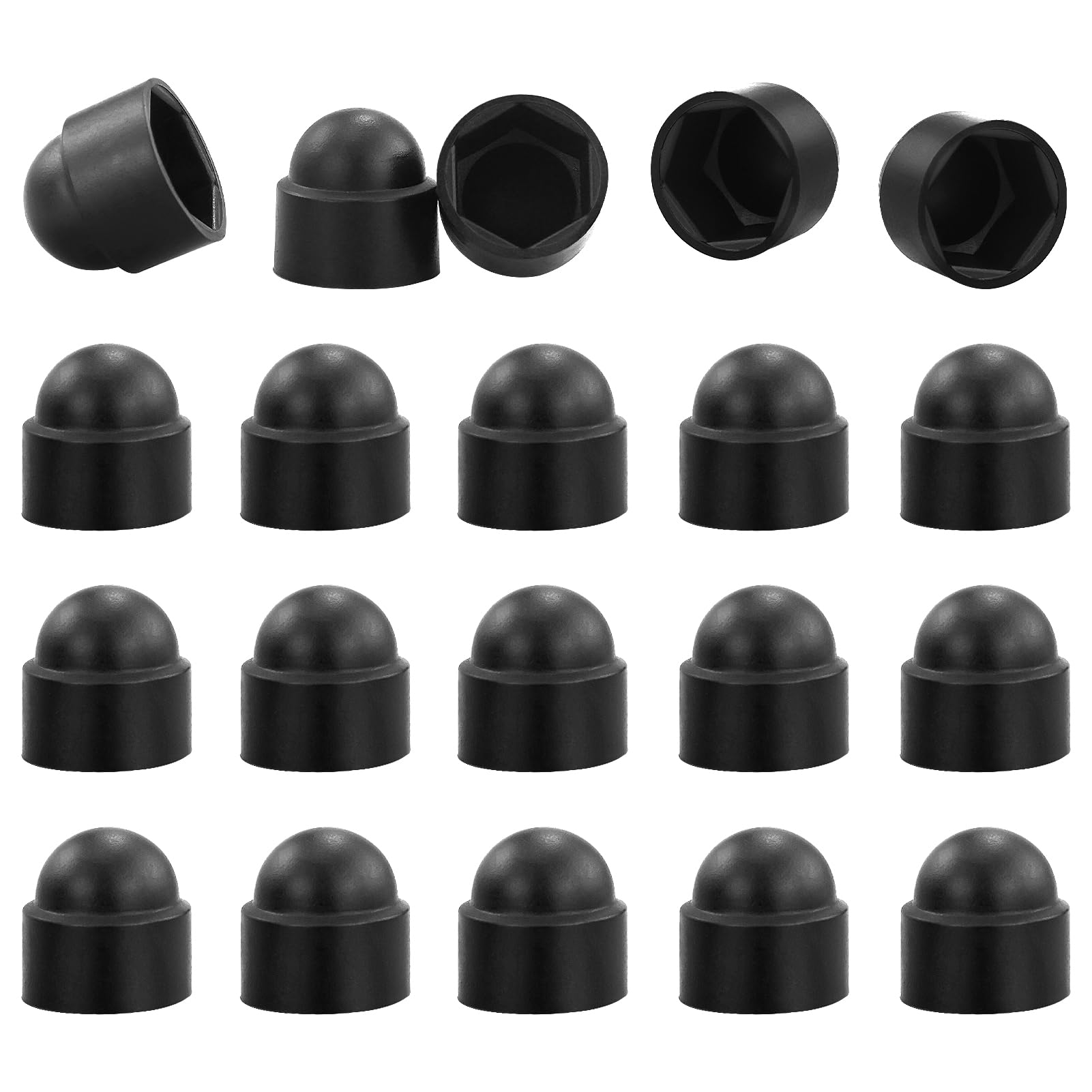 33 PCS M8*12 * 15MM Black Plastic Nut and Bolt Protective Dome Cover ...