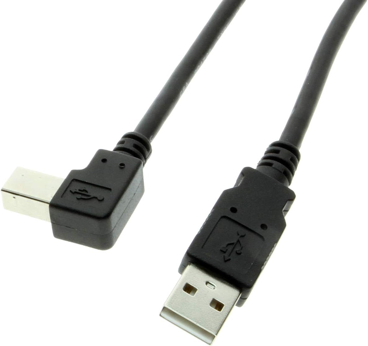 Amazon.com: USBGear 10ft. USB 2.0 A to B Left Angle Cable Black Hi ...