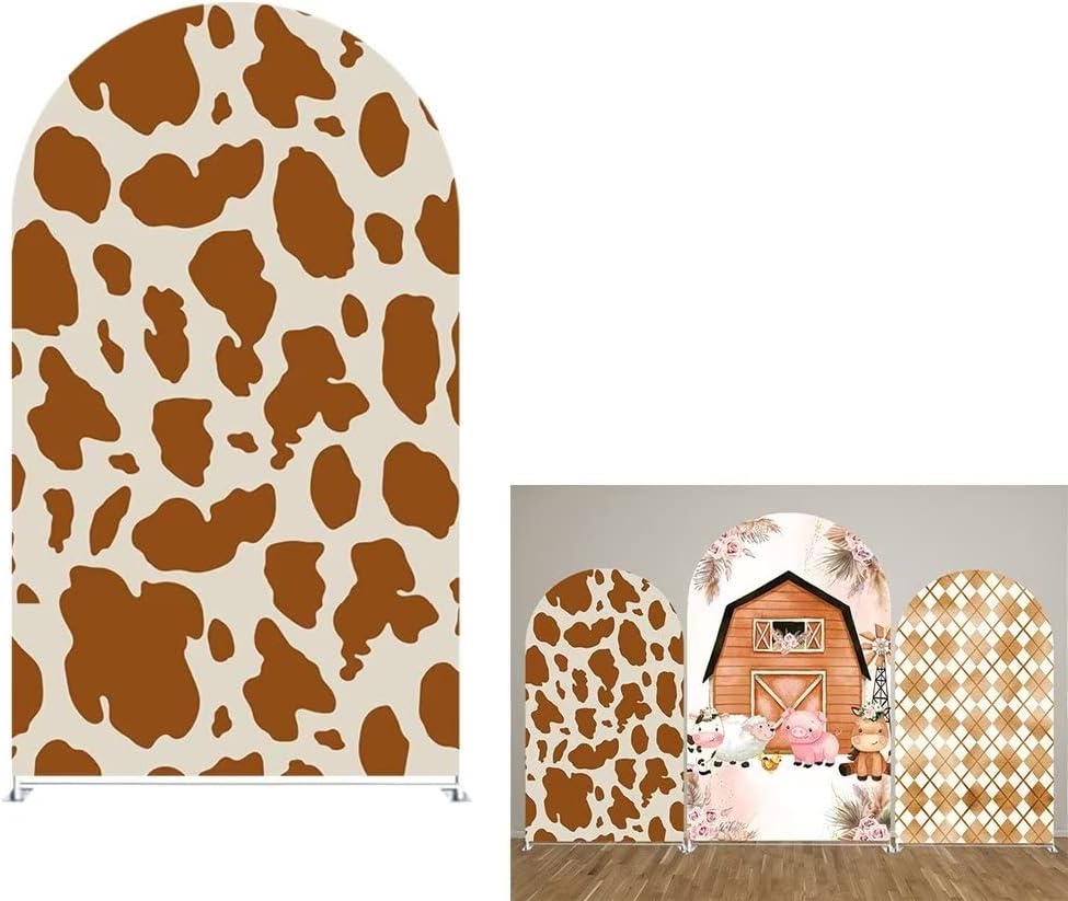 Amazon.com : Iydamc Cow Print Arch Backdrop Covers Cow Arched Chiara ...