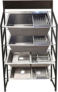 Floor-Standing Metal Kitchen Sink Display Rack, Movable Large Wash ...