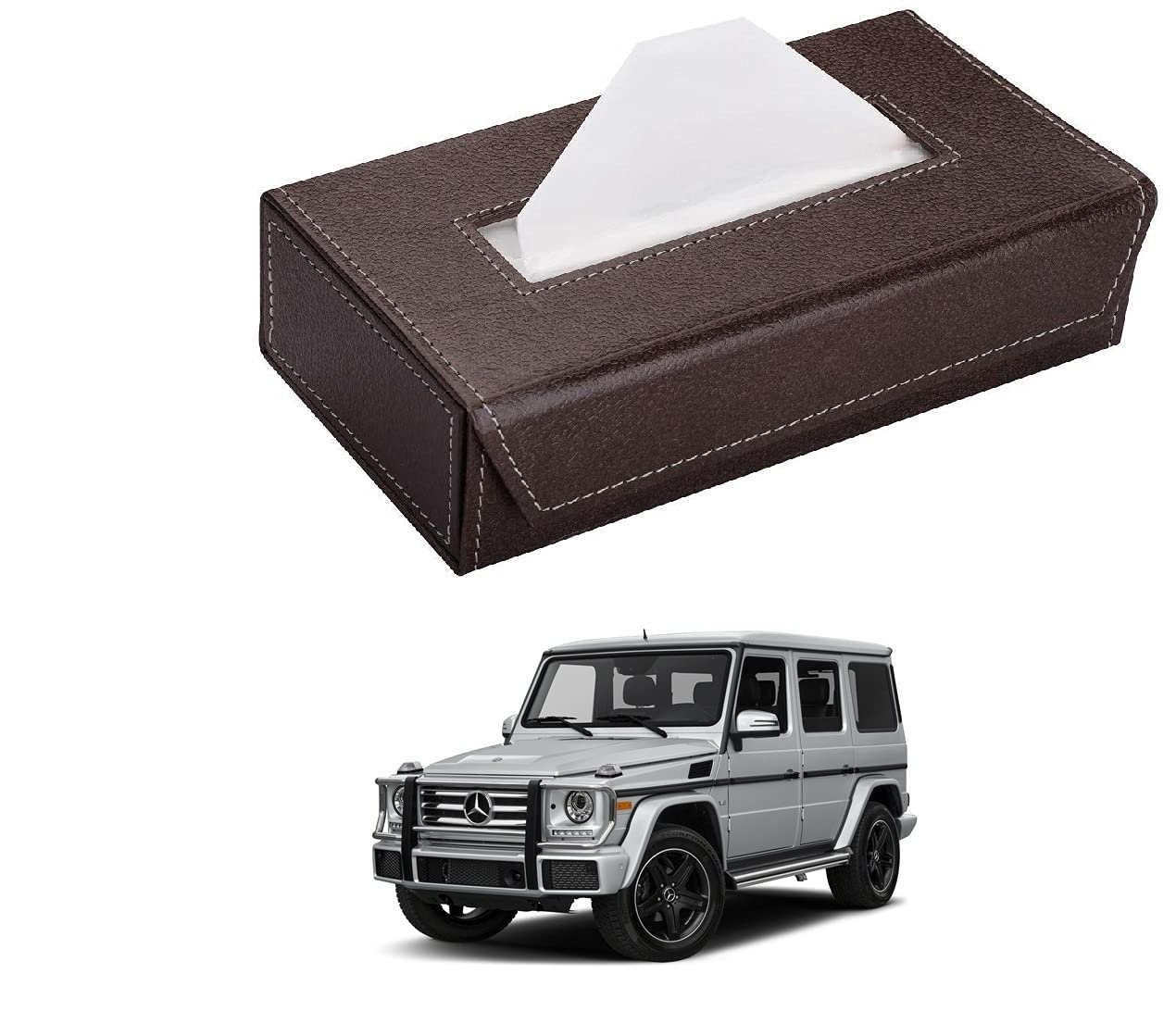 Kozdiko Car Tissue Box Paper Tissue Holder Brown with 200 Sheets(100 ...