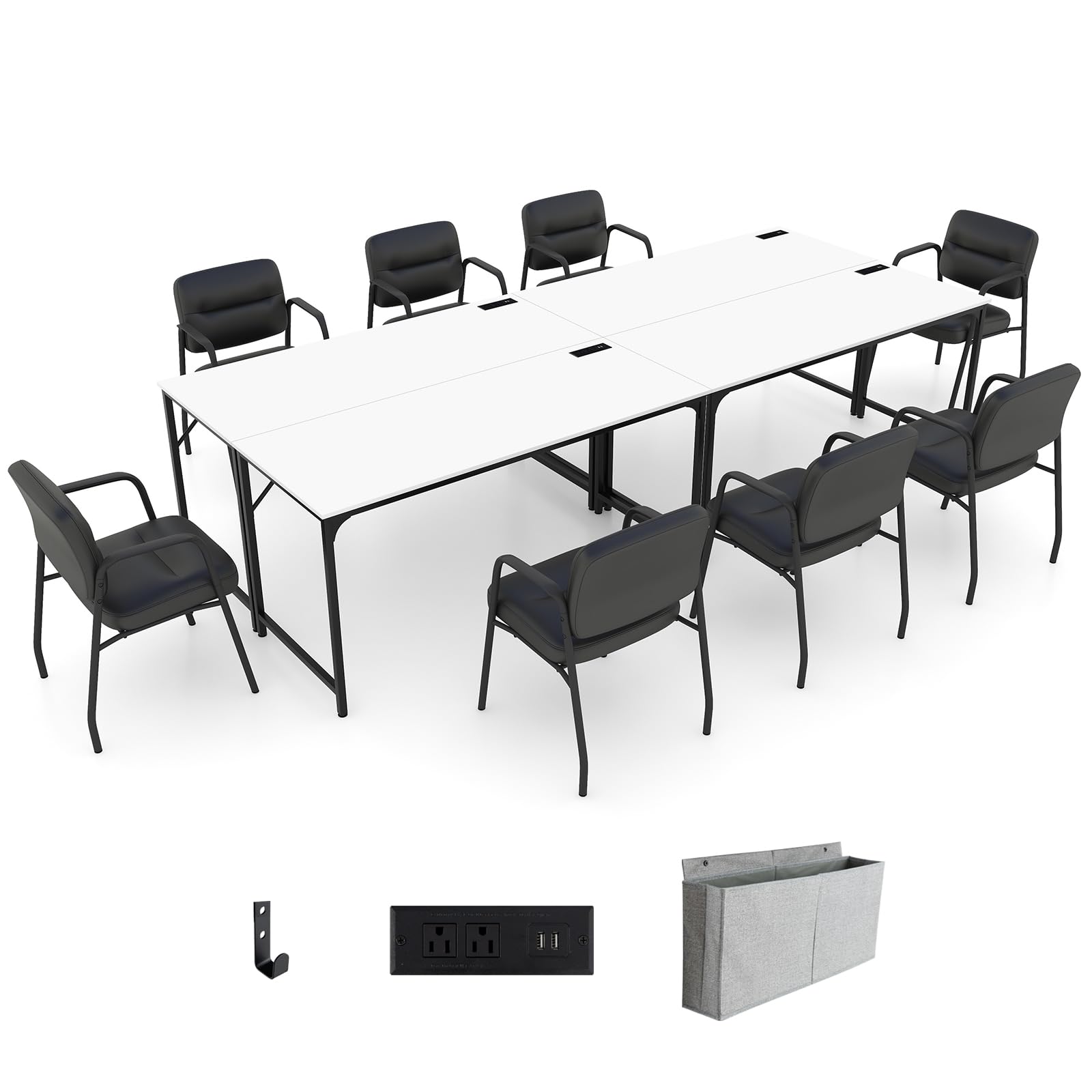 Amazon.com: Giantex 20 FT Conference Table with Charging Station, 4 PCS ...