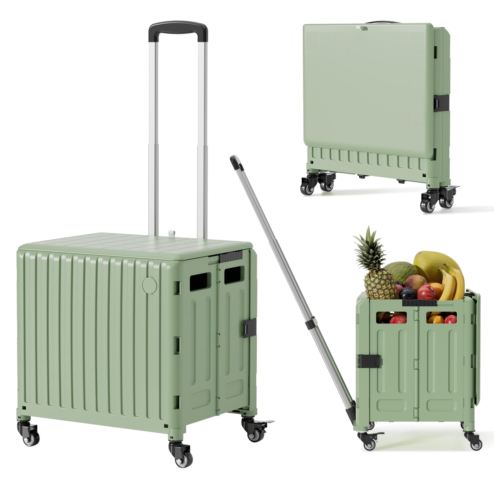 Amazon.com: Folding Utility Cart, Collapsable Rolling Crate with ...