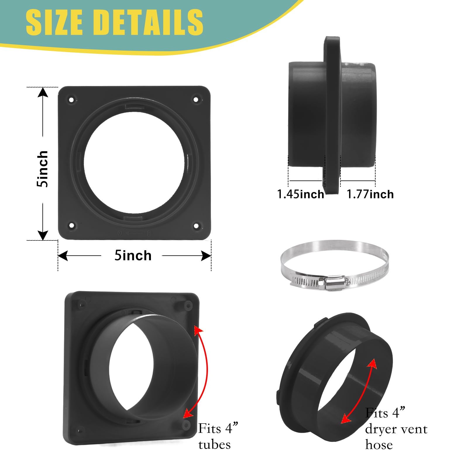 Snapklik.com : VIWINVELA Dryer Vent Hose Connector Kit - Dryer Vent ...