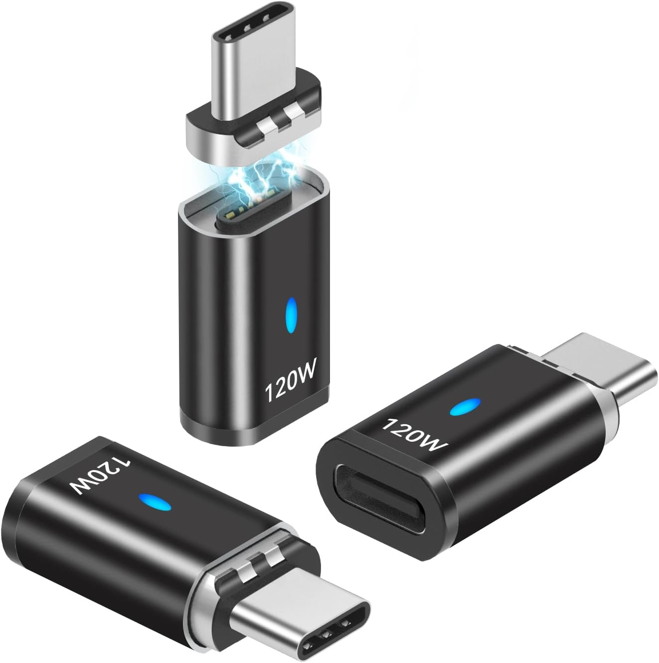 Amazon.com: SHEEAST USB C Magnetic Adapter Straight 3 Pack, 120W USB ...