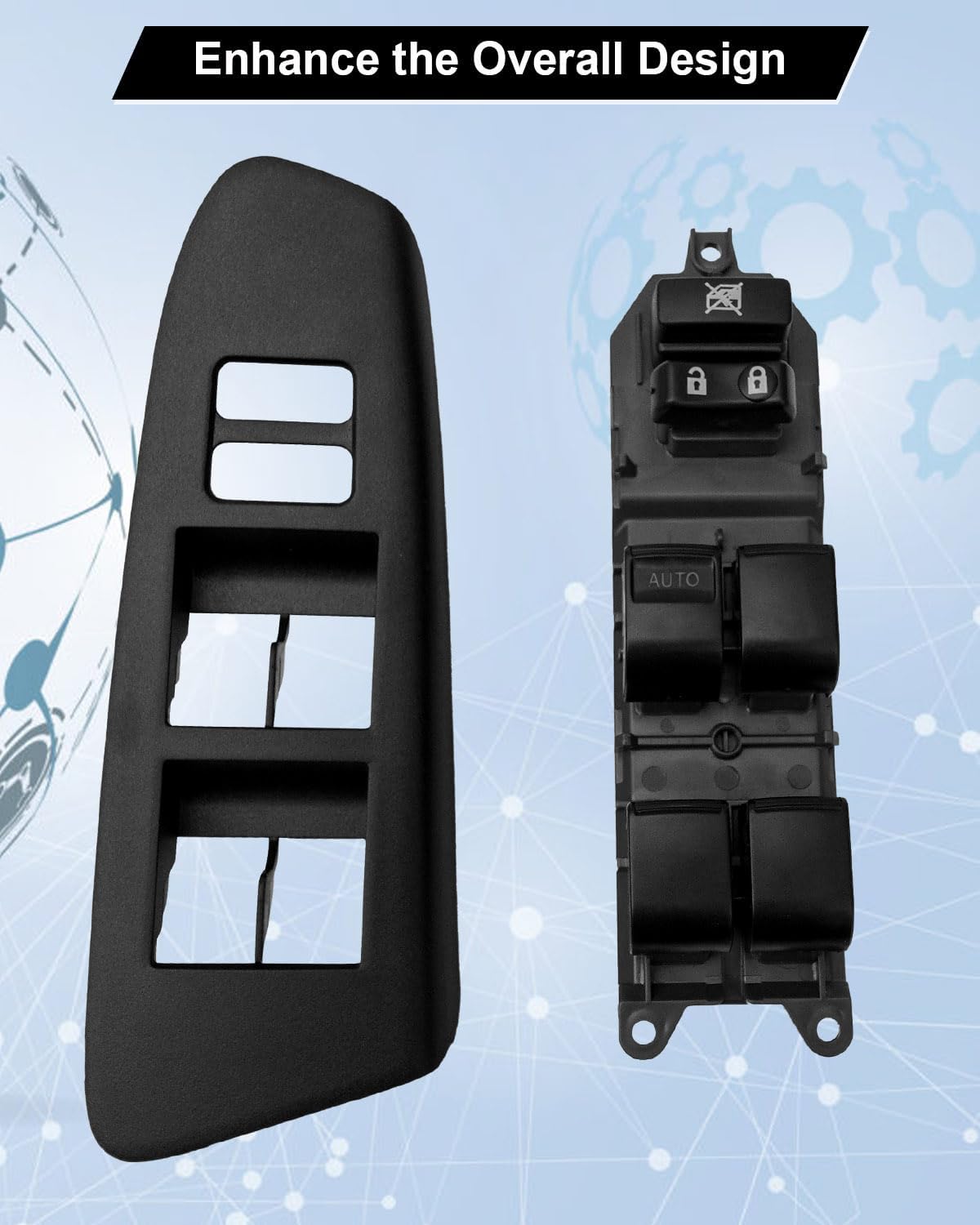 Interruptor maestro de ventana totalmente ensamblado y bisel lateral ...