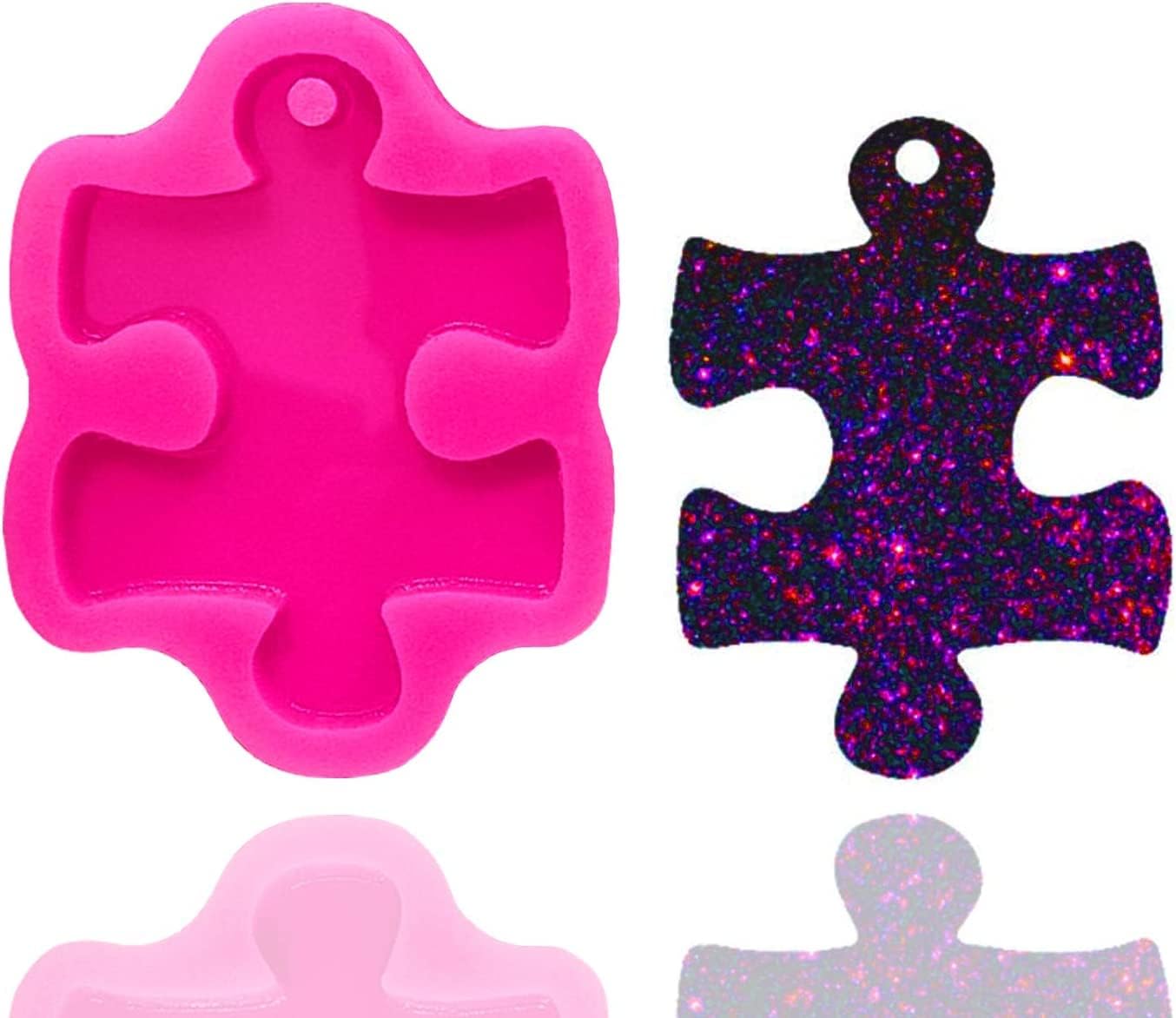 Amazon.com: Puzzle Silicone Mold Keychain Silicone Mold with Hole DIY ...