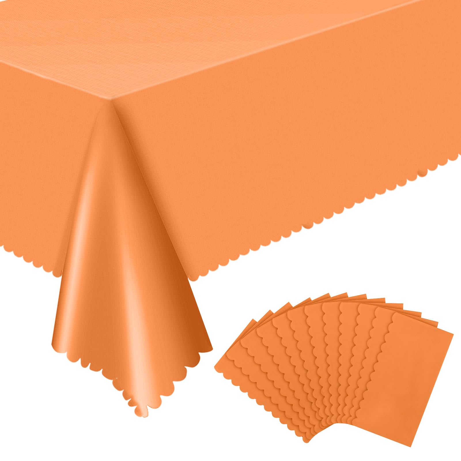 Amazon.com: 12 Pack Plastic Orange Tablecloth, 54 X 108Inch Disposable ...